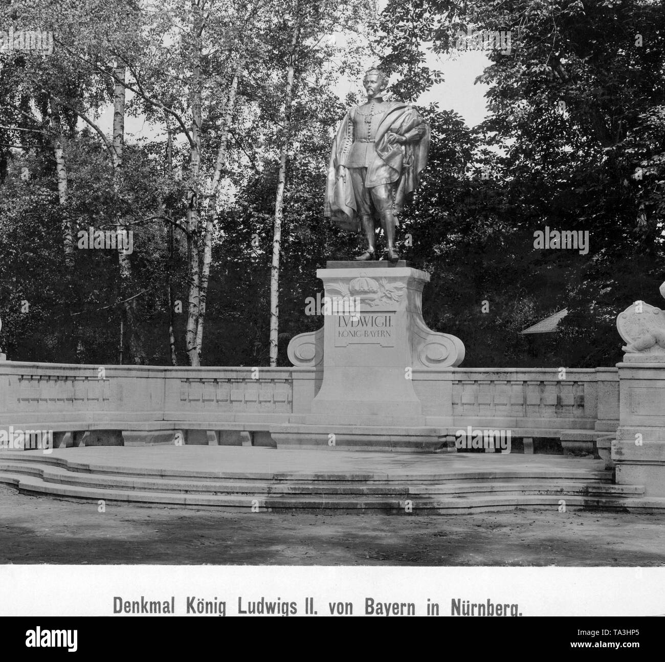 This photograph shows the monument of King Ludwig II of Bavaria in ...