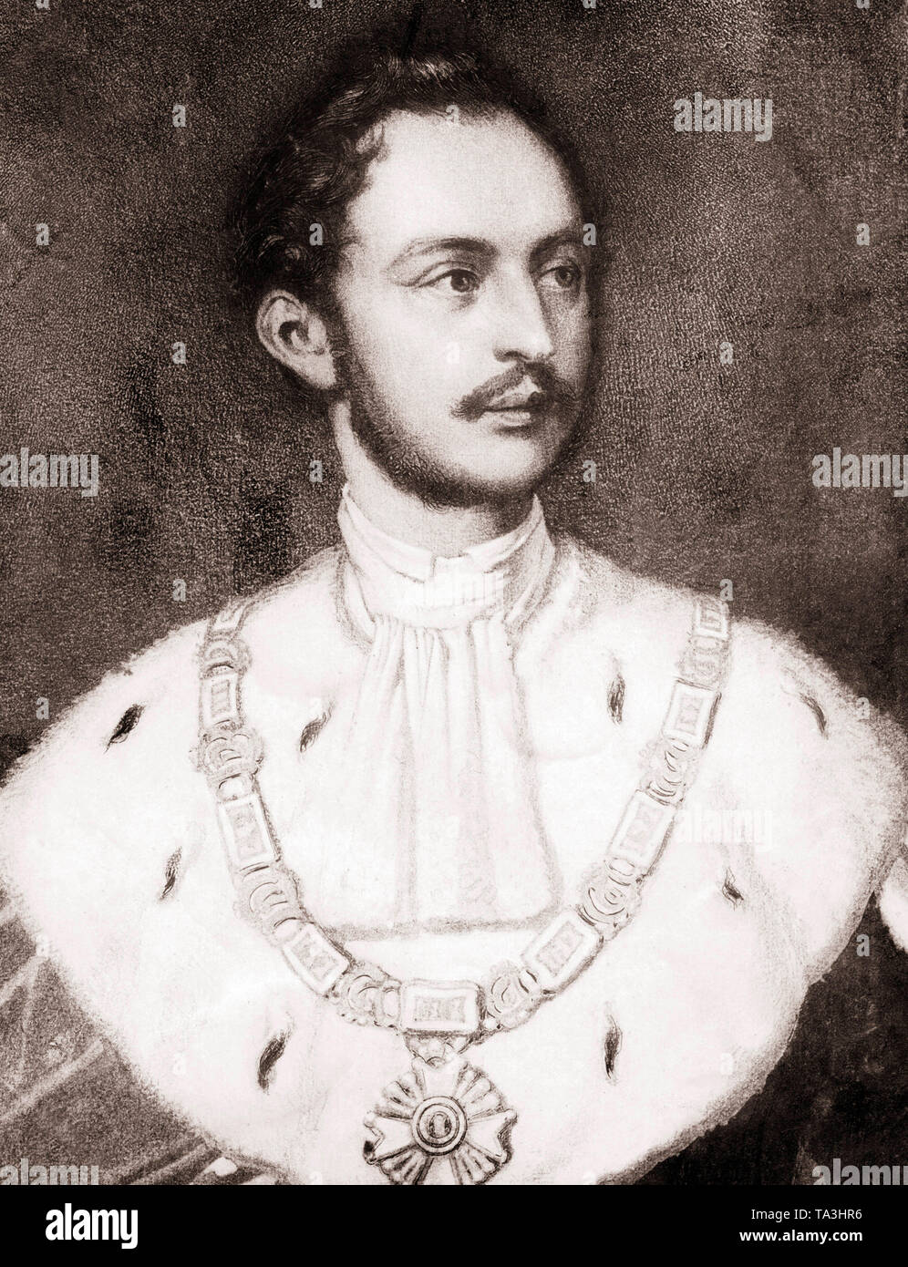 This photo shows the portrait of King Maiximilian II of Bavaria with ...