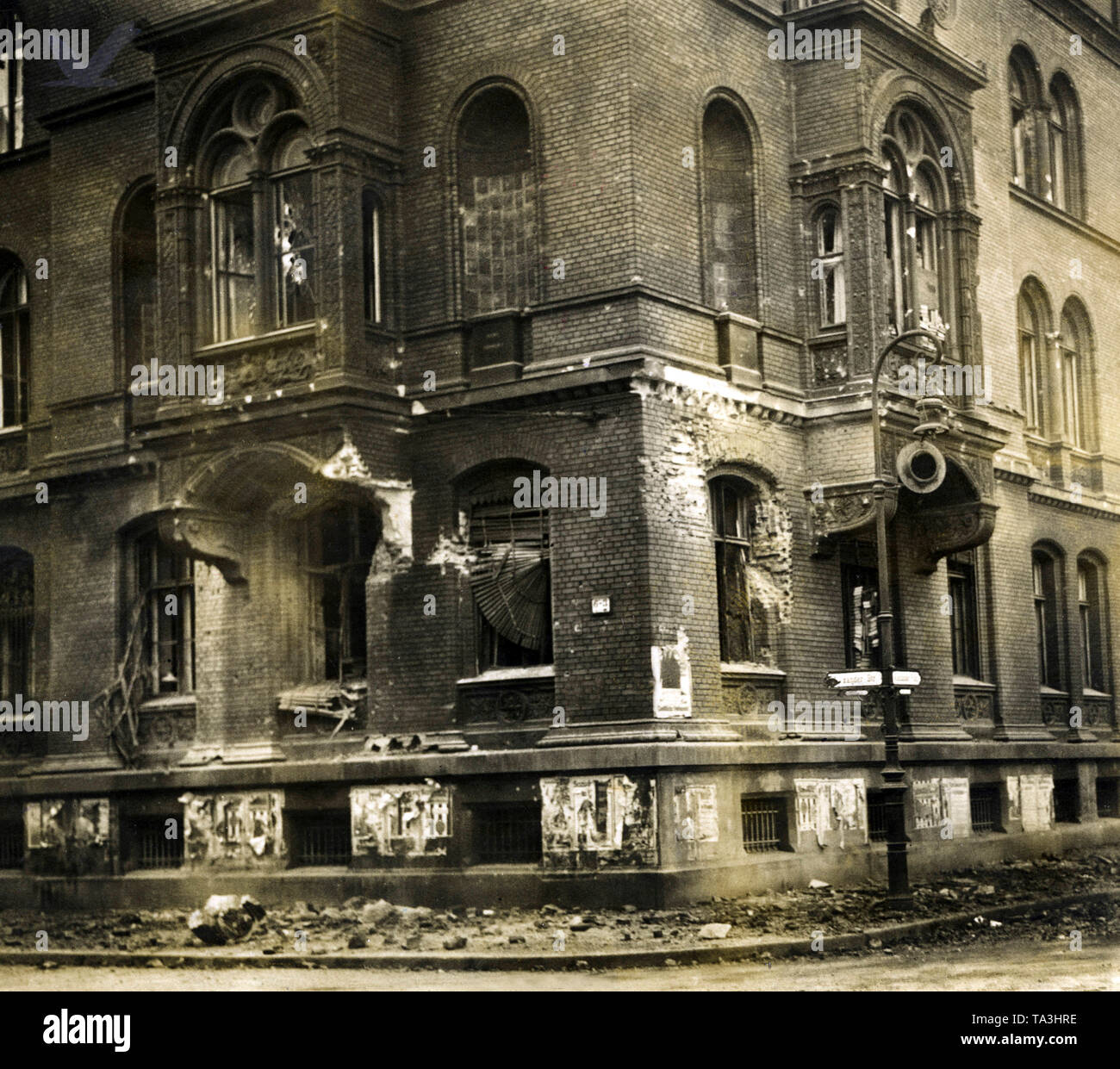 The artillery damaged police department at Alexanderplatz was at the ...