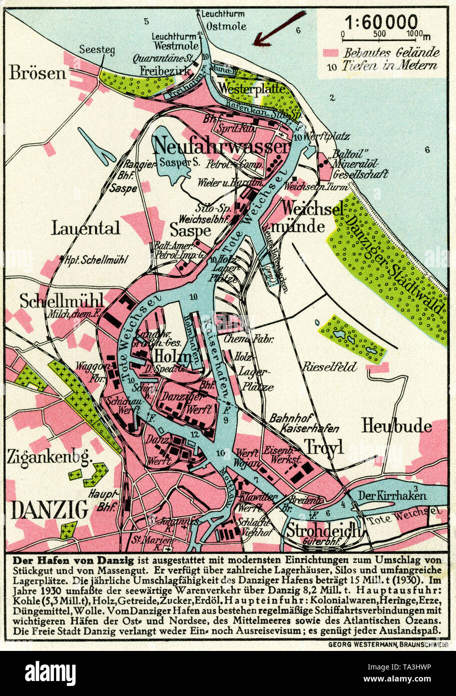 Map of the City Republic of Danzig with the communities belonging to it ...
