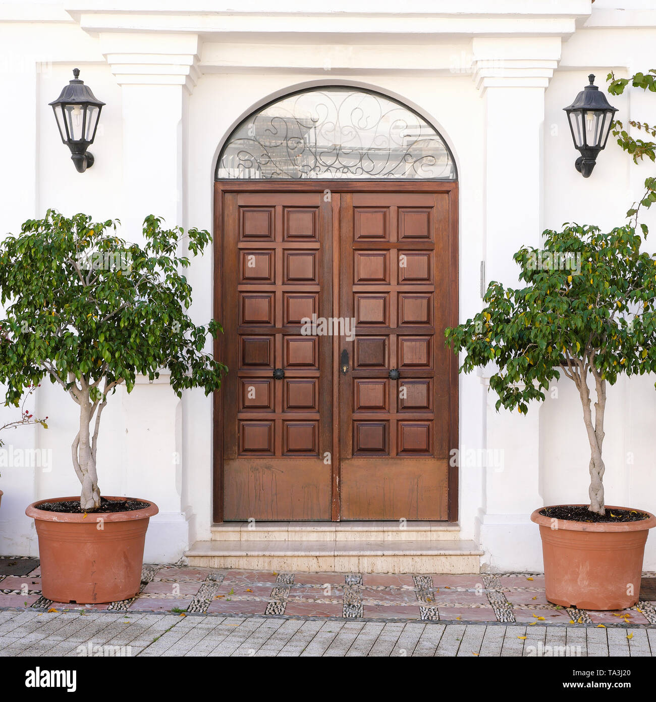 Small boutique luxury hotel front door entance Spain Stock Photo - Alamy