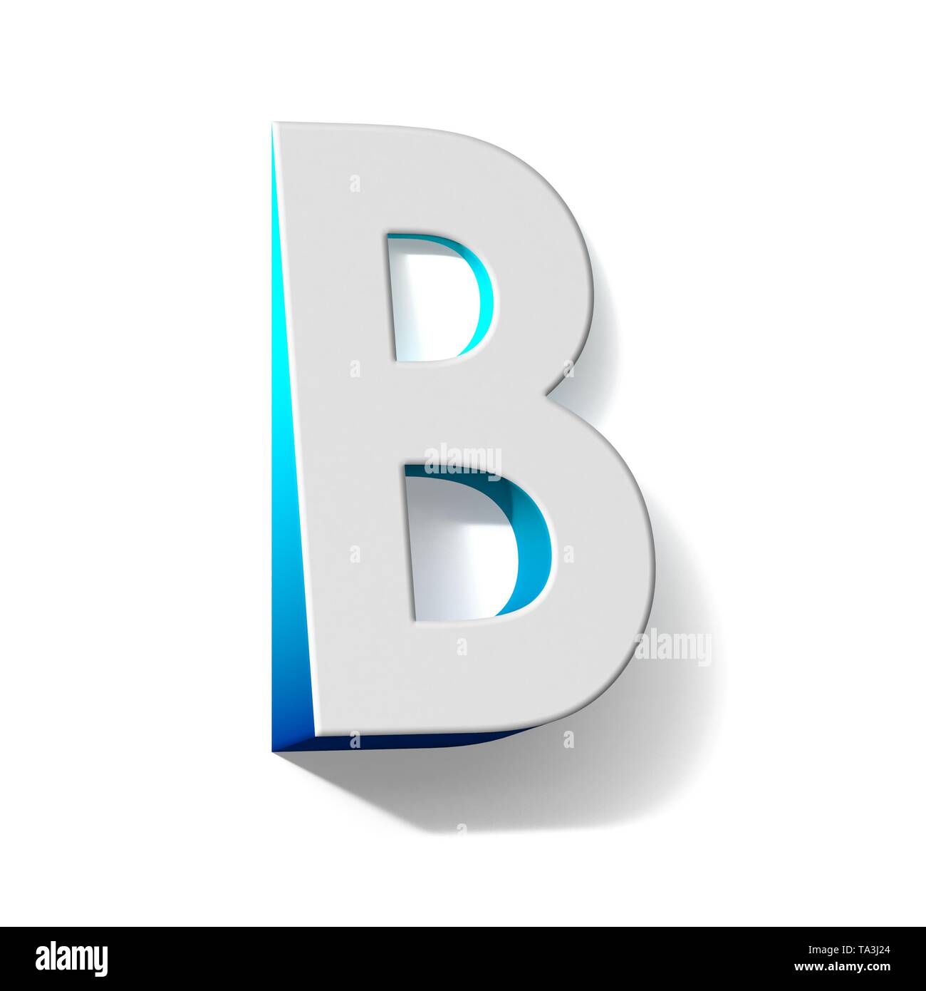 Blue gradient Letter B 3D render illustration isolated on white ...