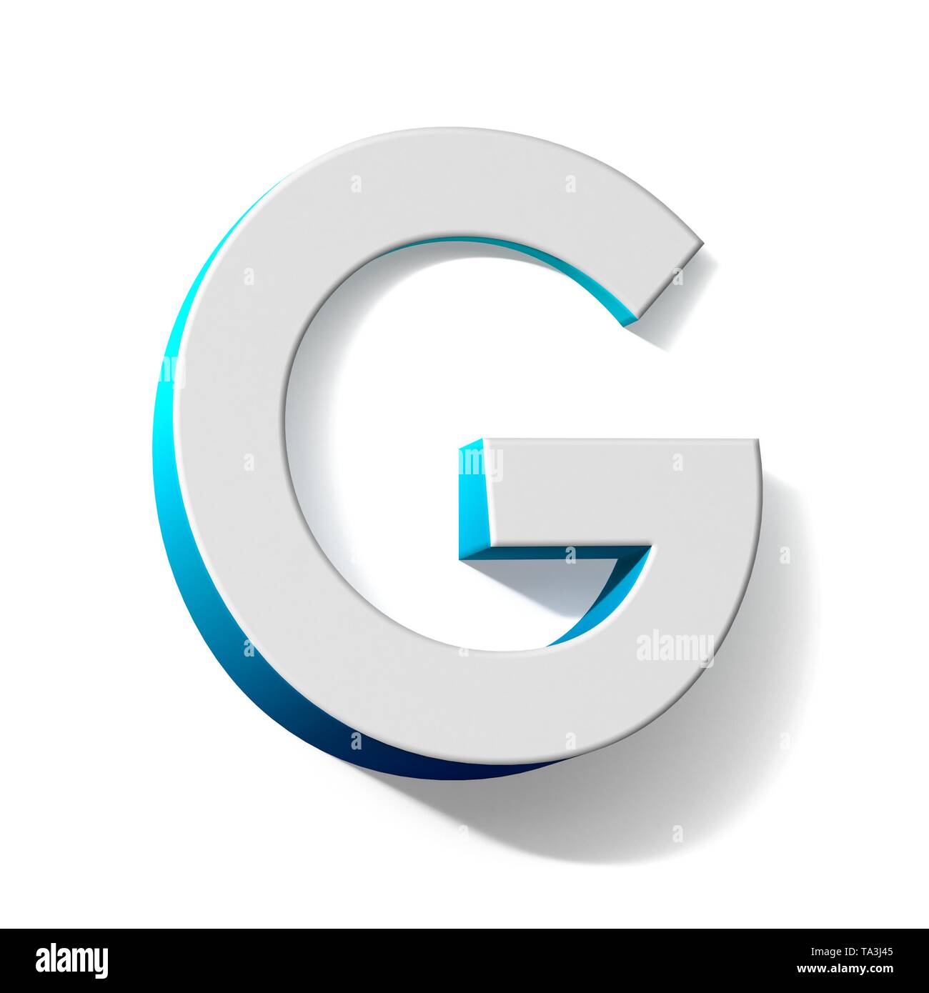 Blue gradient Letter G 3D render illustration isolated on white ...