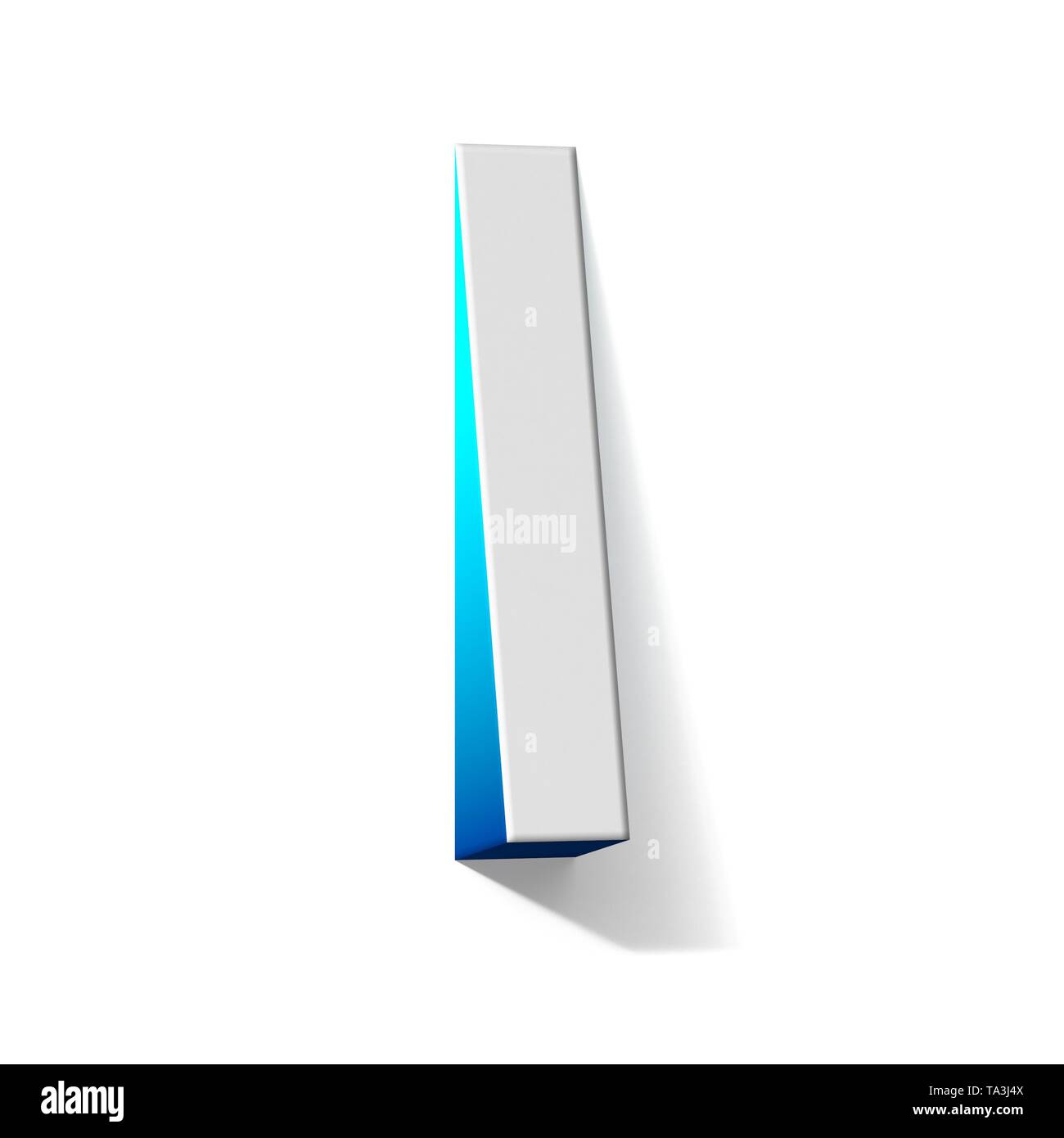 Blue gradient Letter I 3D render illustration isolated on white ...