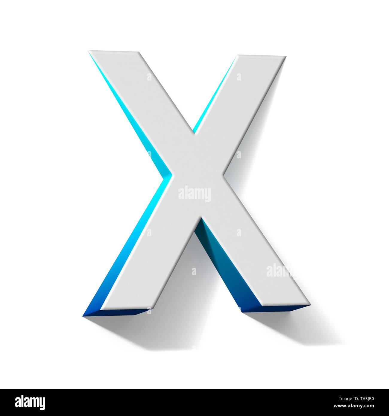 Blue gradient Letter X 3D render illustration isolated on white ...