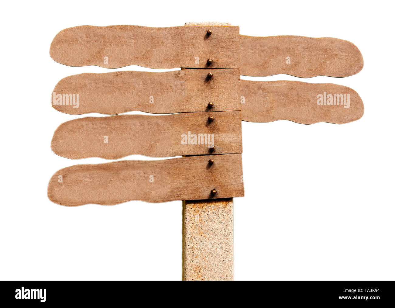 Wooden sign isolated on white background with clipping path Stock Photo ...