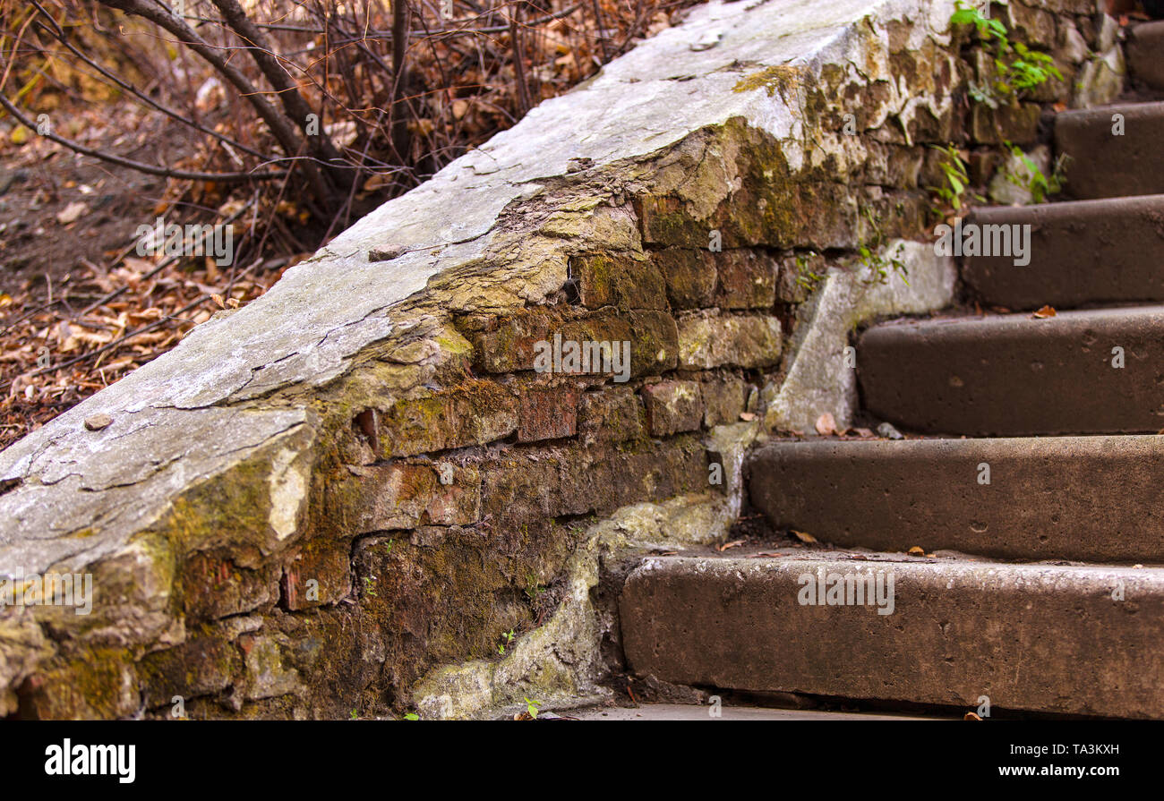 the old damaged stairs in abandoned house Stock Photo - Alamy