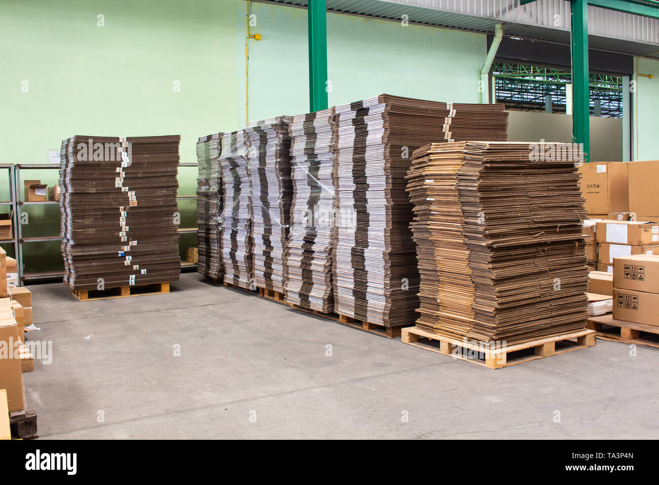 The rows of material boxes or product boxes in warehouse area Stock ...