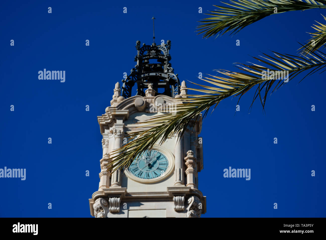 Architecture clock tower town hall building facade baroque style hi-res ...