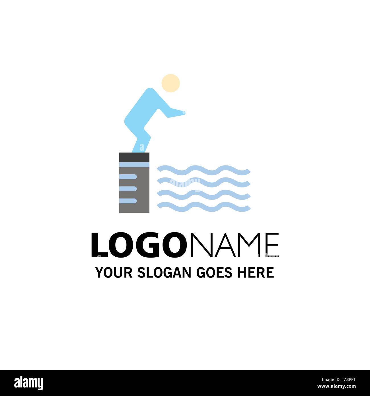 Man diving into pool Stock Vector Images - Alamy