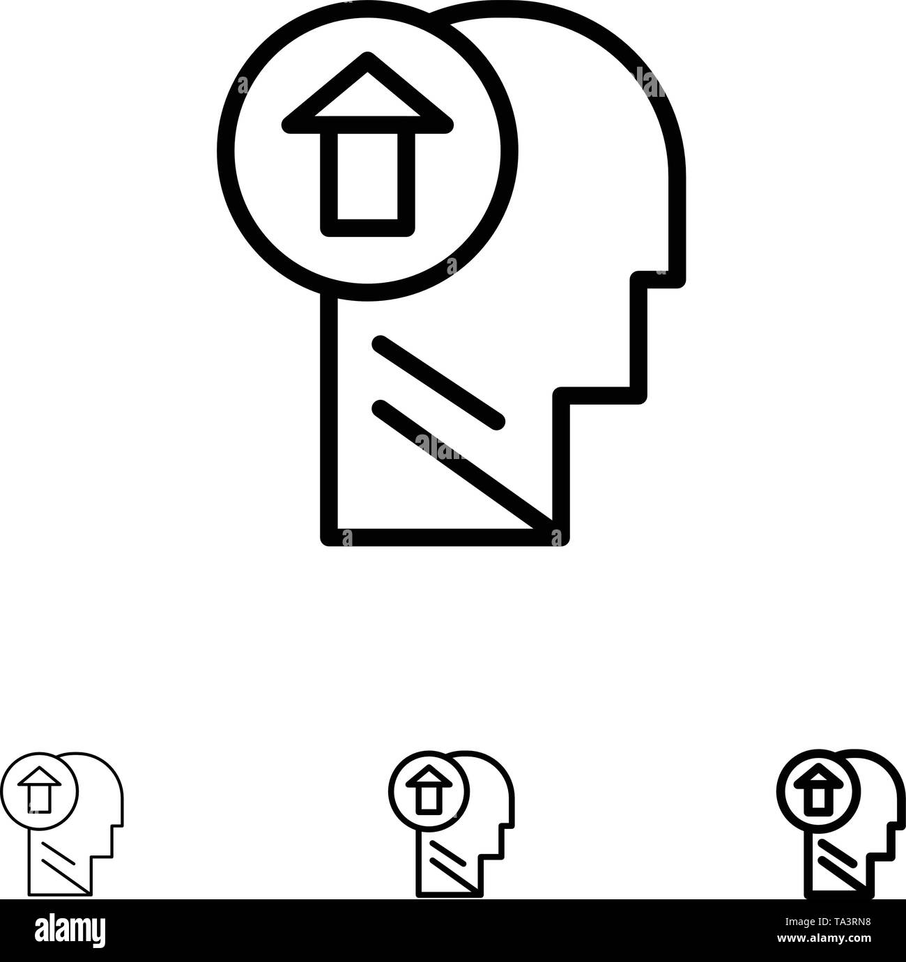 Arrow, Head, Human, Knowledge, Mind, Up Bold and thin black line icon ... Arrow, Head, Human, Knowledge, Mind, Up Bold and thin black line icon ...