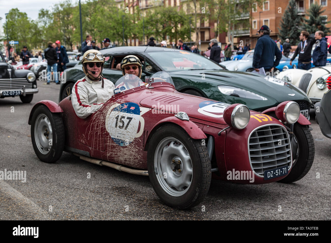 Public event of historical Parade of MilleMiglia a classic italian road ...