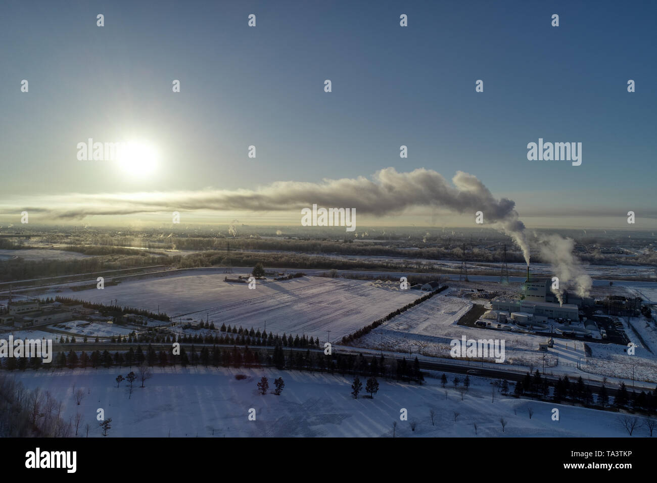 Aerial view in winter Stock Photo - Alamy