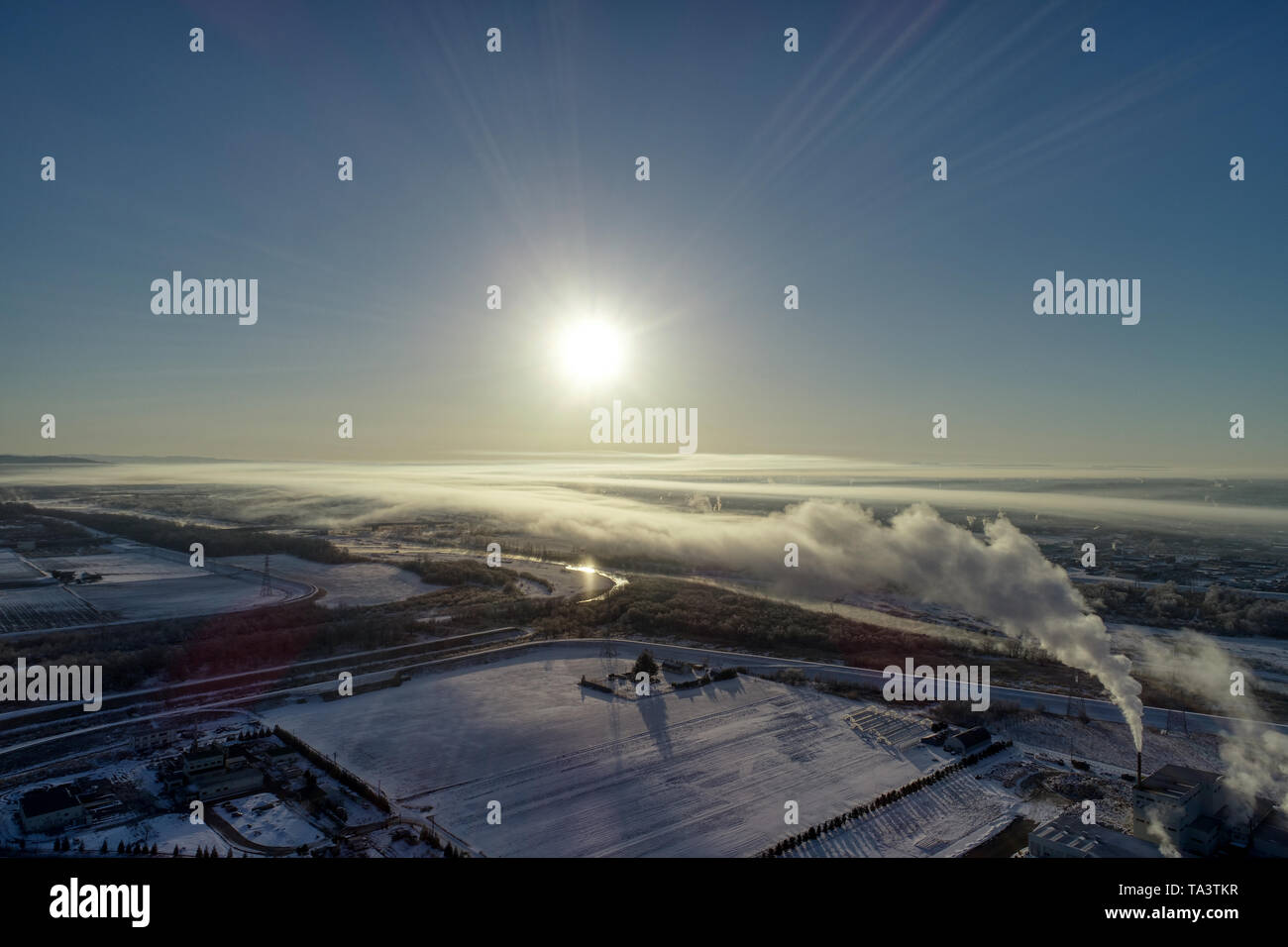 Aerial view in winter Stock Photo - Alamy