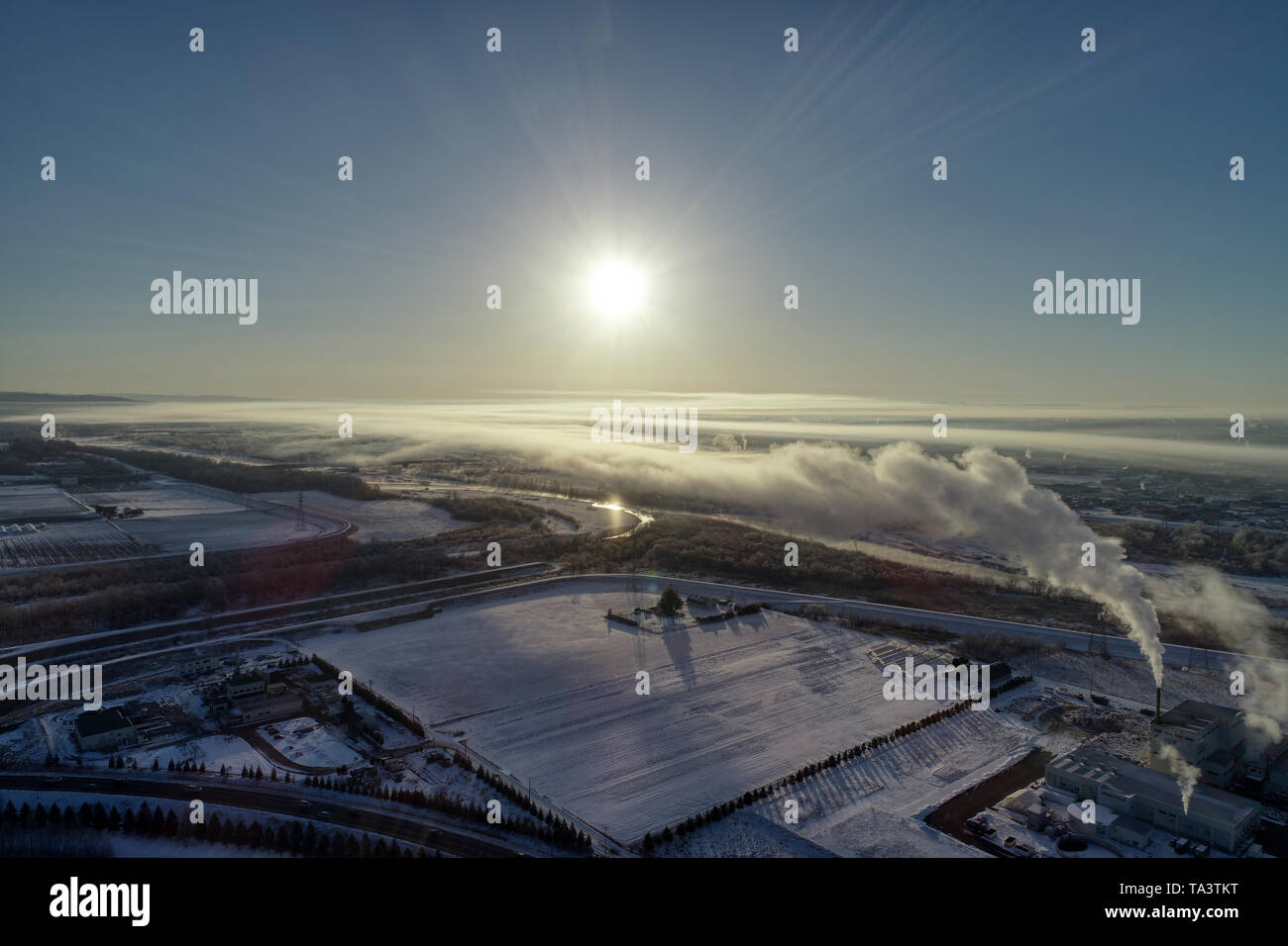 Aerial view in winter Stock Photo - Alamy