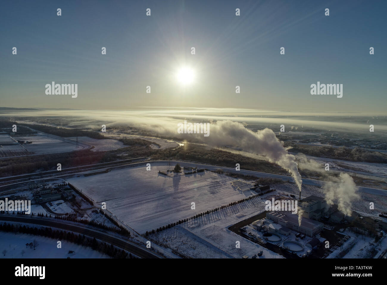 Aerial view in winter Stock Photo - Alamy