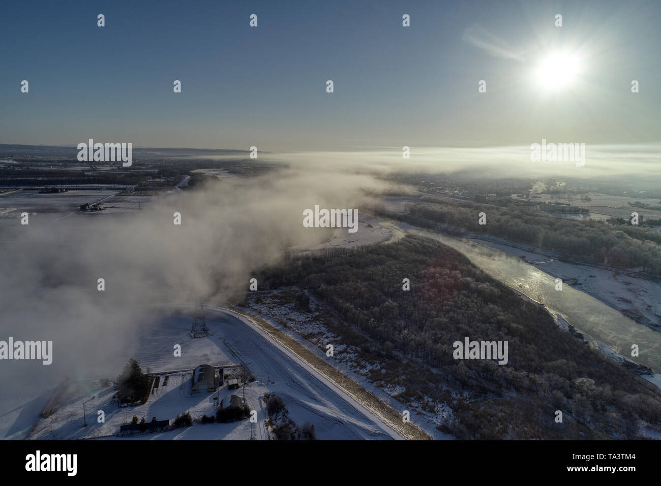 Aerial view in winter Stock Photo - Alamy