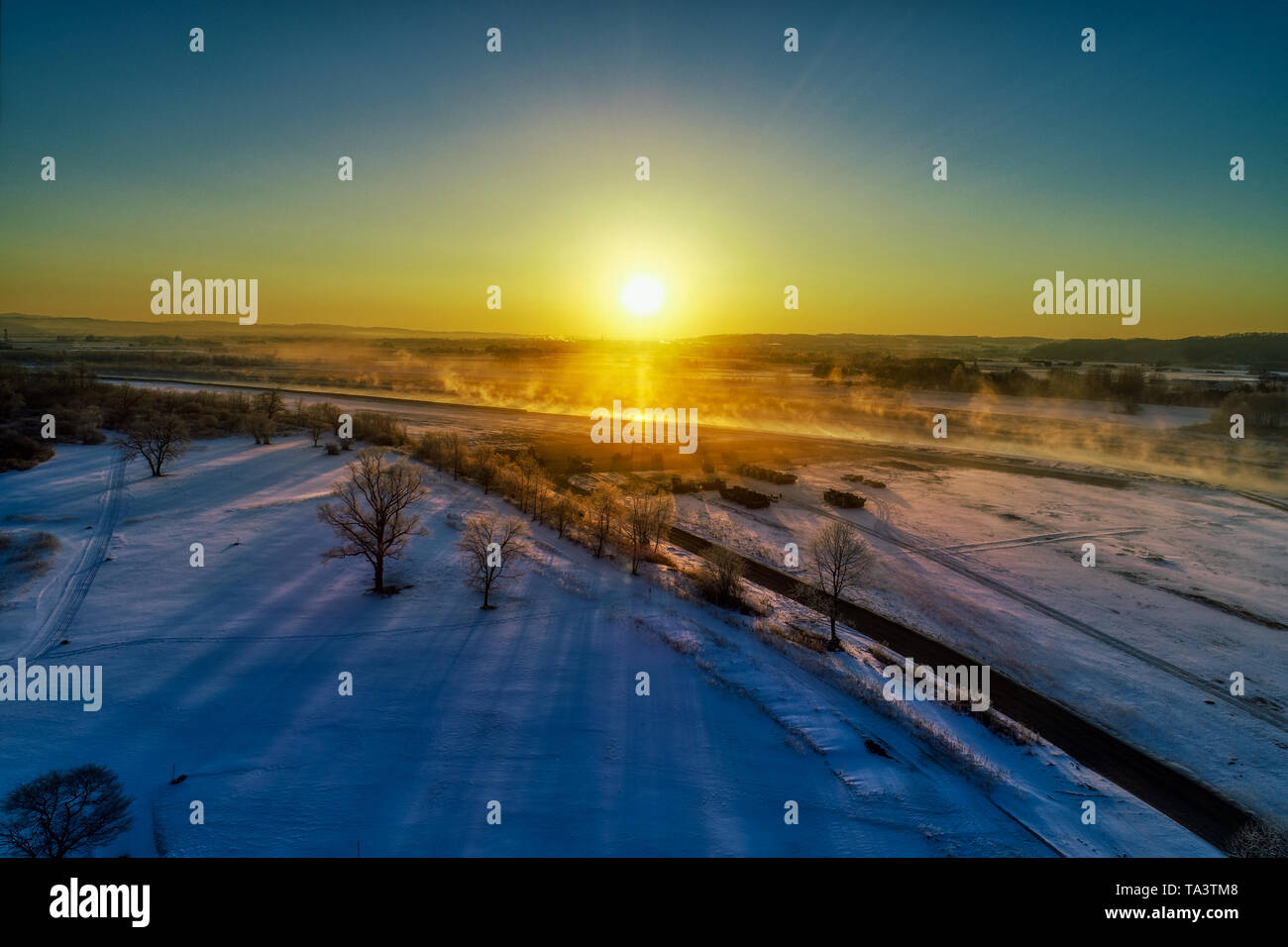 Aerial view in winter Stock Photo - Alamy