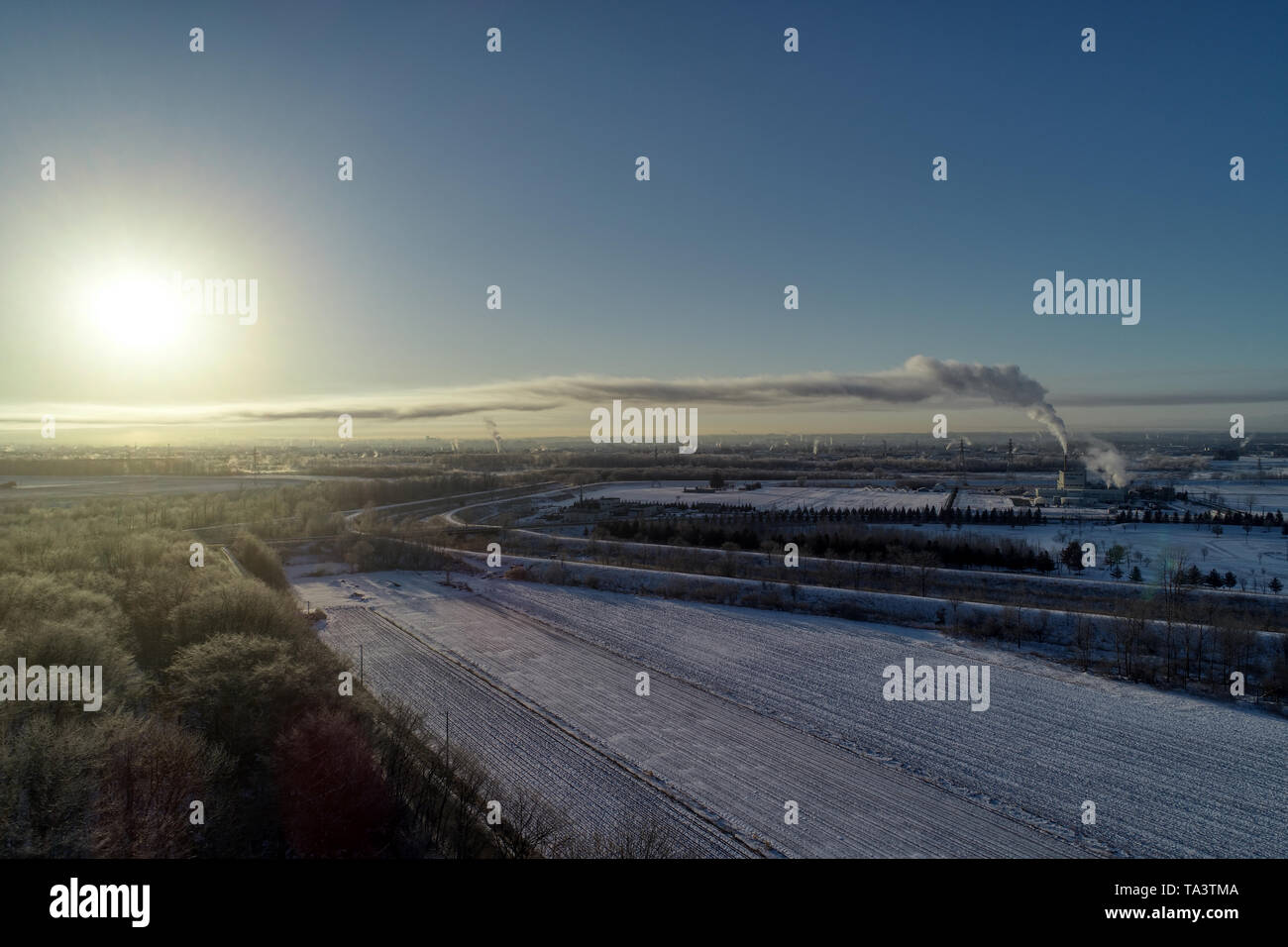 Aerial view in winter Stock Photo - Alamy