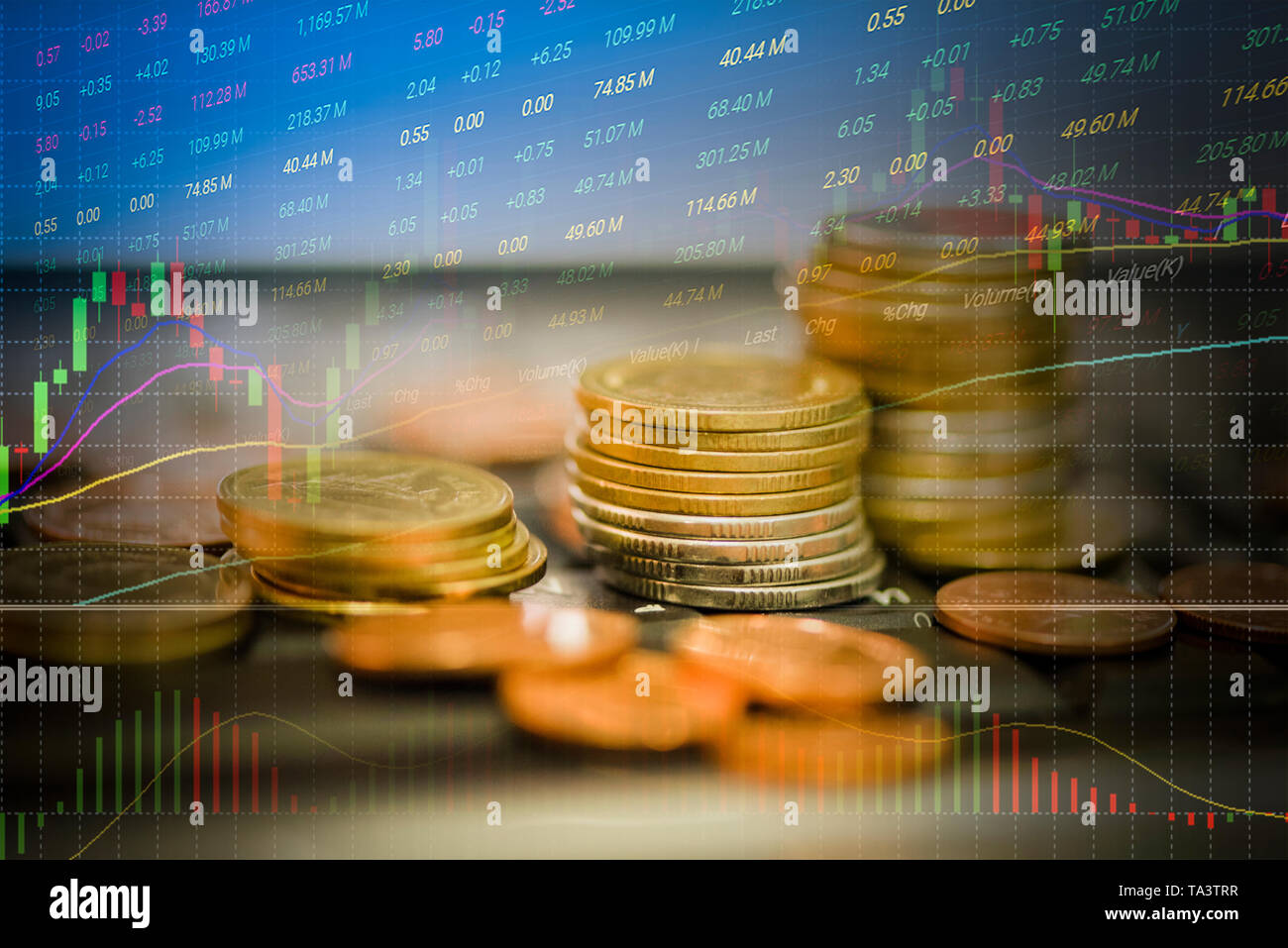 stock forex trading gold coin investment - business graph charts of ...