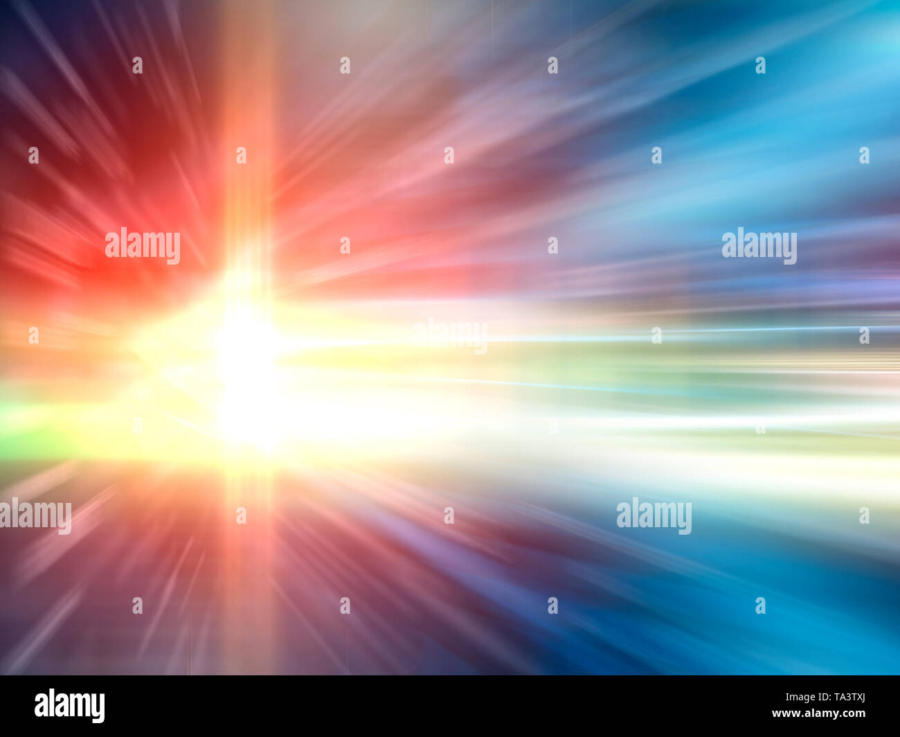 Different dimension space giving out light beam Stock Photo - Alamy