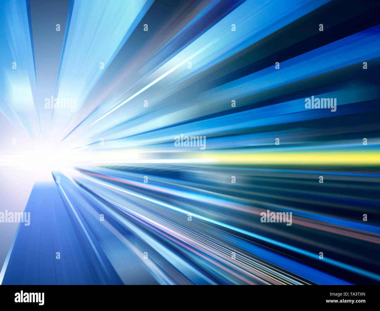 Different dimension space giving out light beam Stock Photo - Alamy