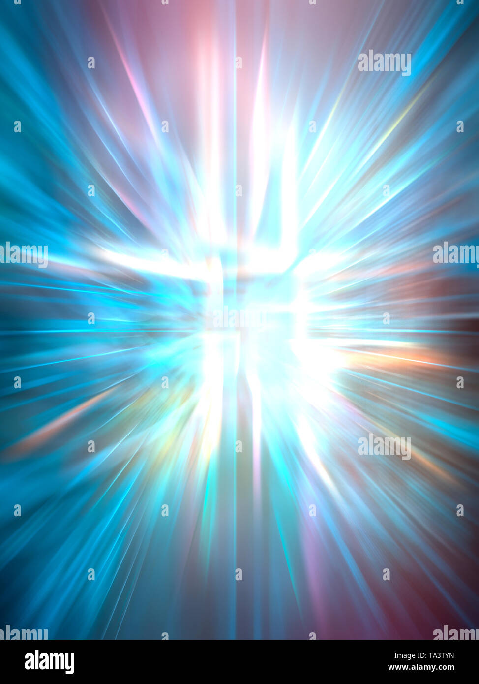 Different dimension space giving out light beam Stock Photo - Alamy
