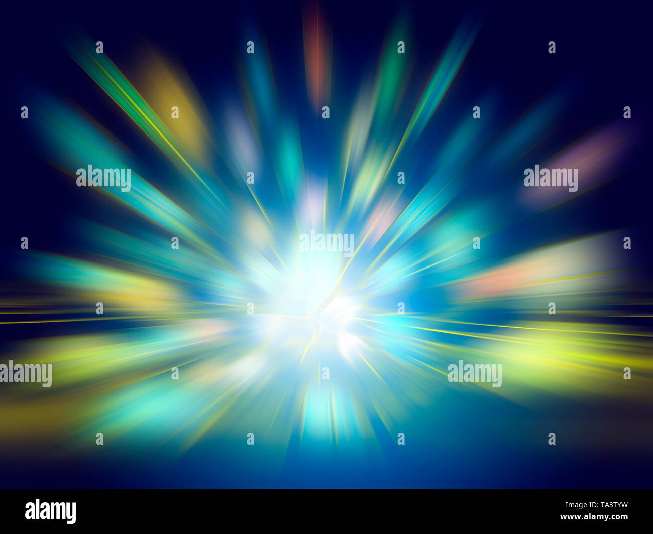 Different dimension space giving out light beam Stock Photo - Alamy