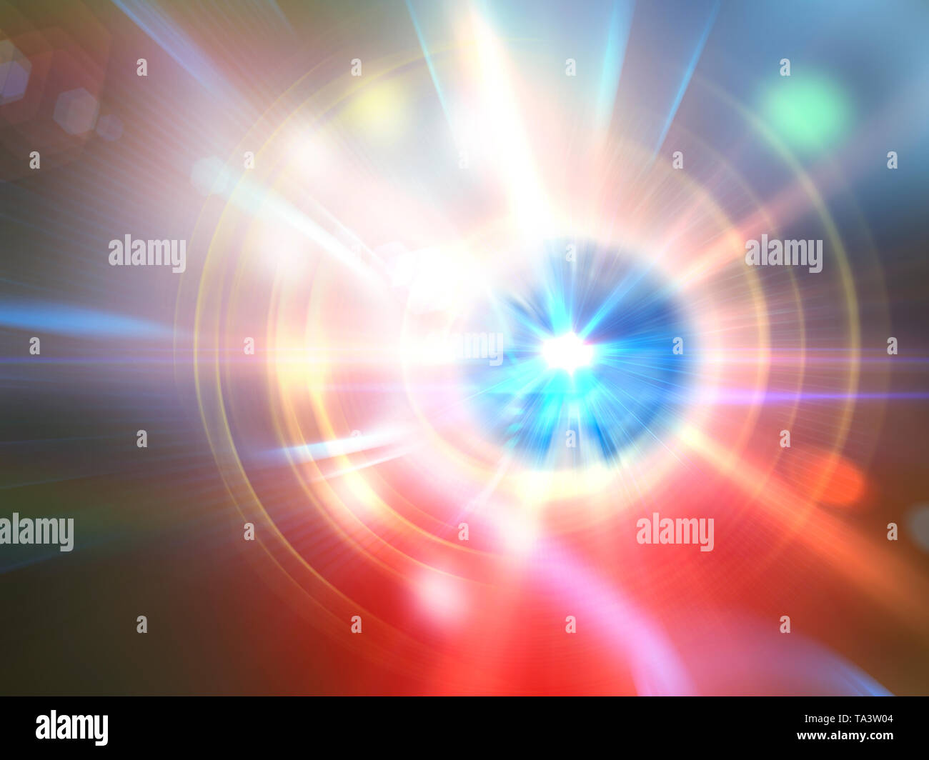 Different dimension space giving out light beam Stock Photo - Alamy