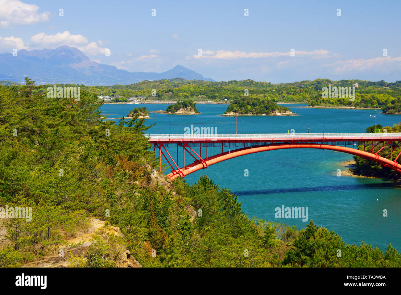 Mt. Unzen fugen and Amakusa Fifth Bridge, Kumamoto Prefecture, Japan ...