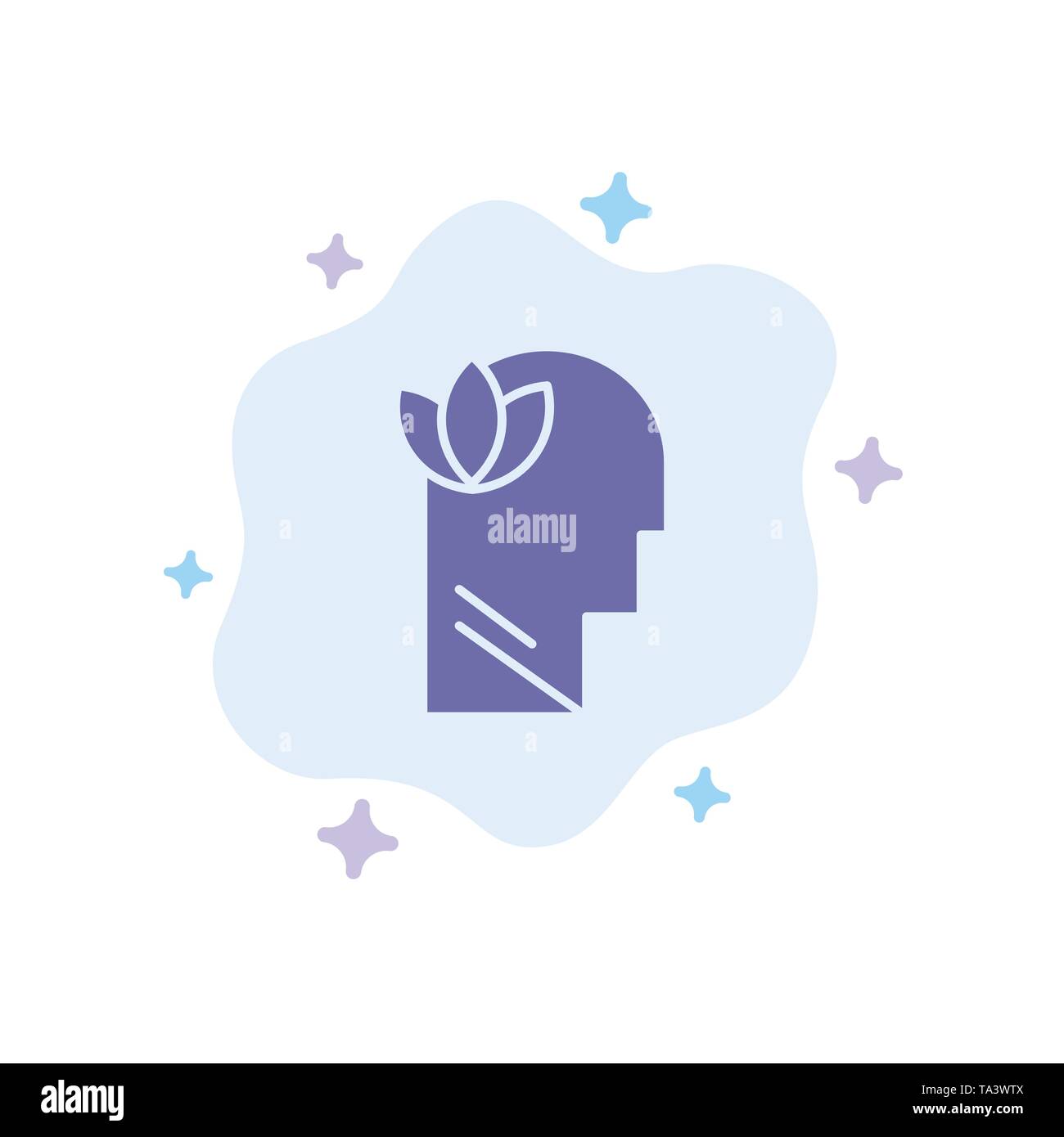 Mental, Relaxation, Mind, Head Blue Icon on Abstract Cloud Background ...