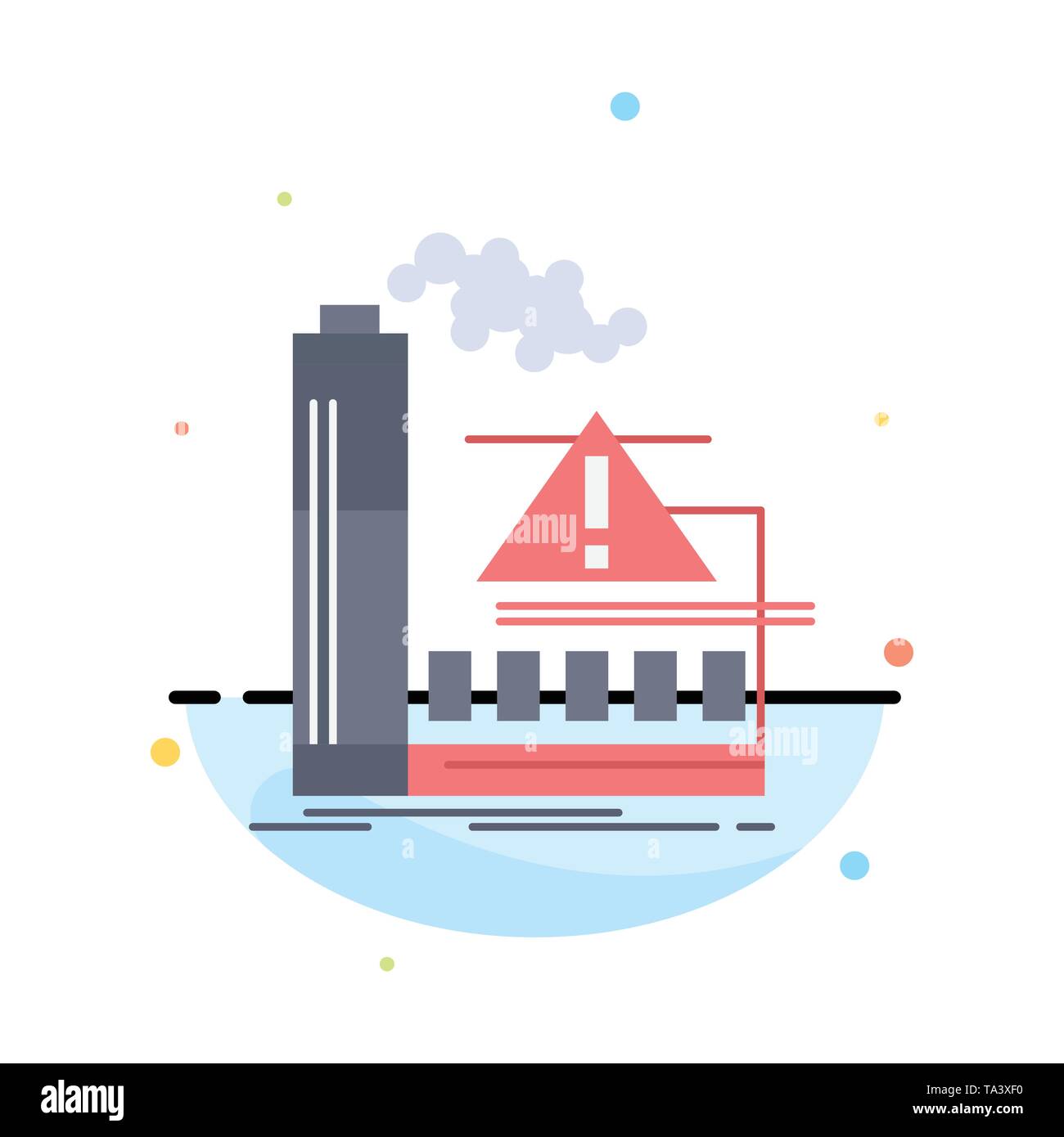 pollution, Factory, Air, Alert, industry Flat Color Icon Vector Stock ...