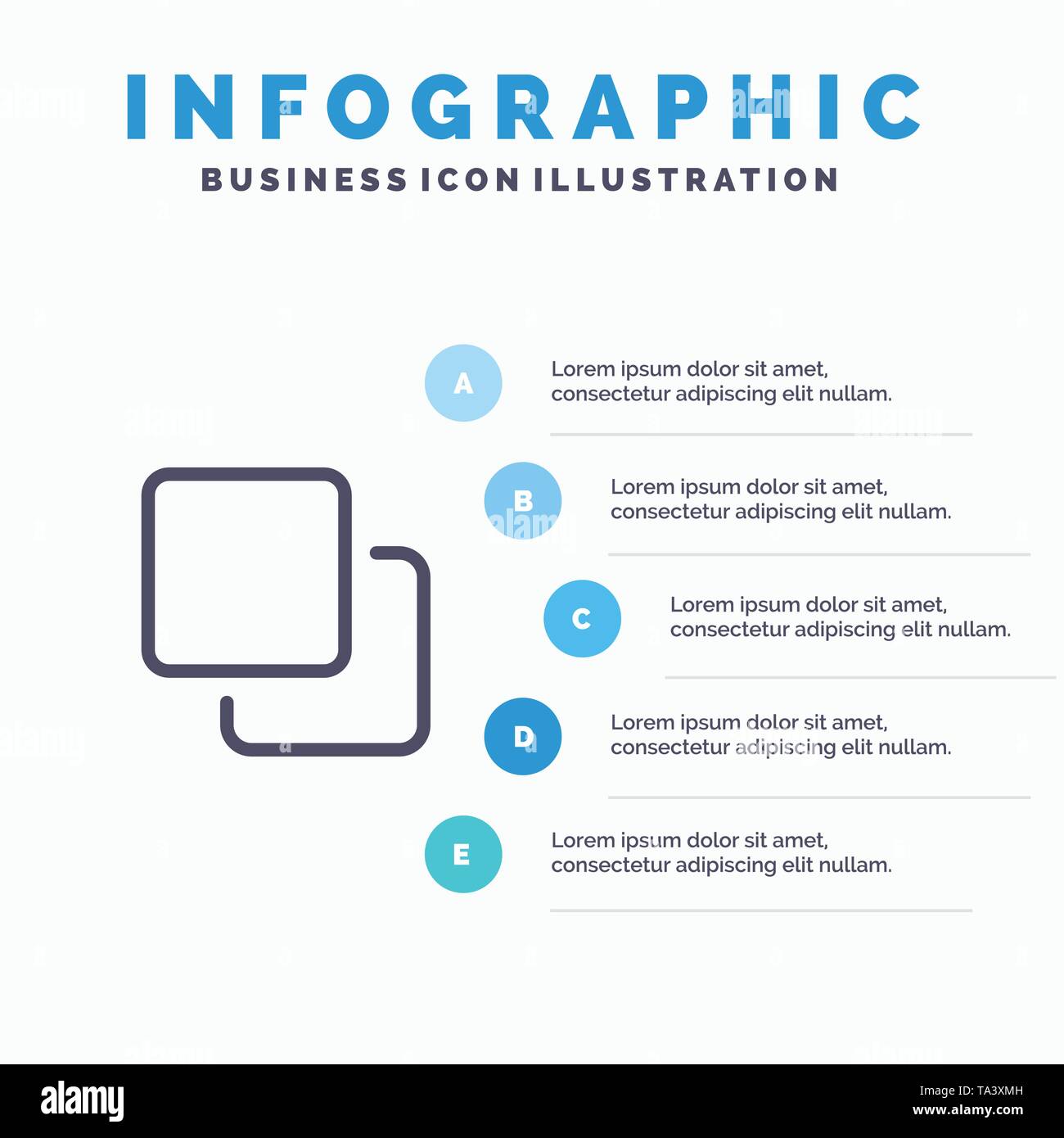 Four, Media, Quadruple, Stack Line icon with 5 steps presentation ...
