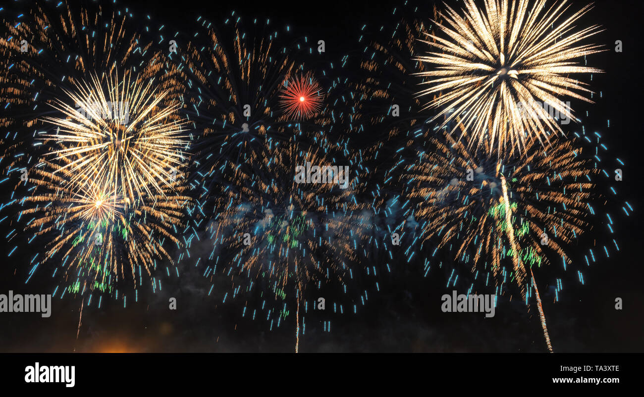 Colorful firework display for celebration Stock Photo - Alamy