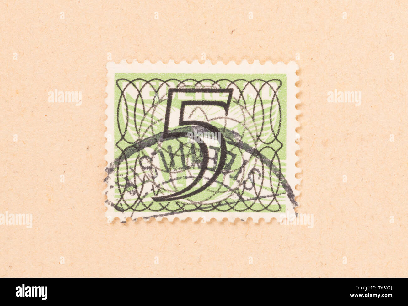 THE NETHERLANDS 1950: A stamp printed in the Netherlands shows it's ...