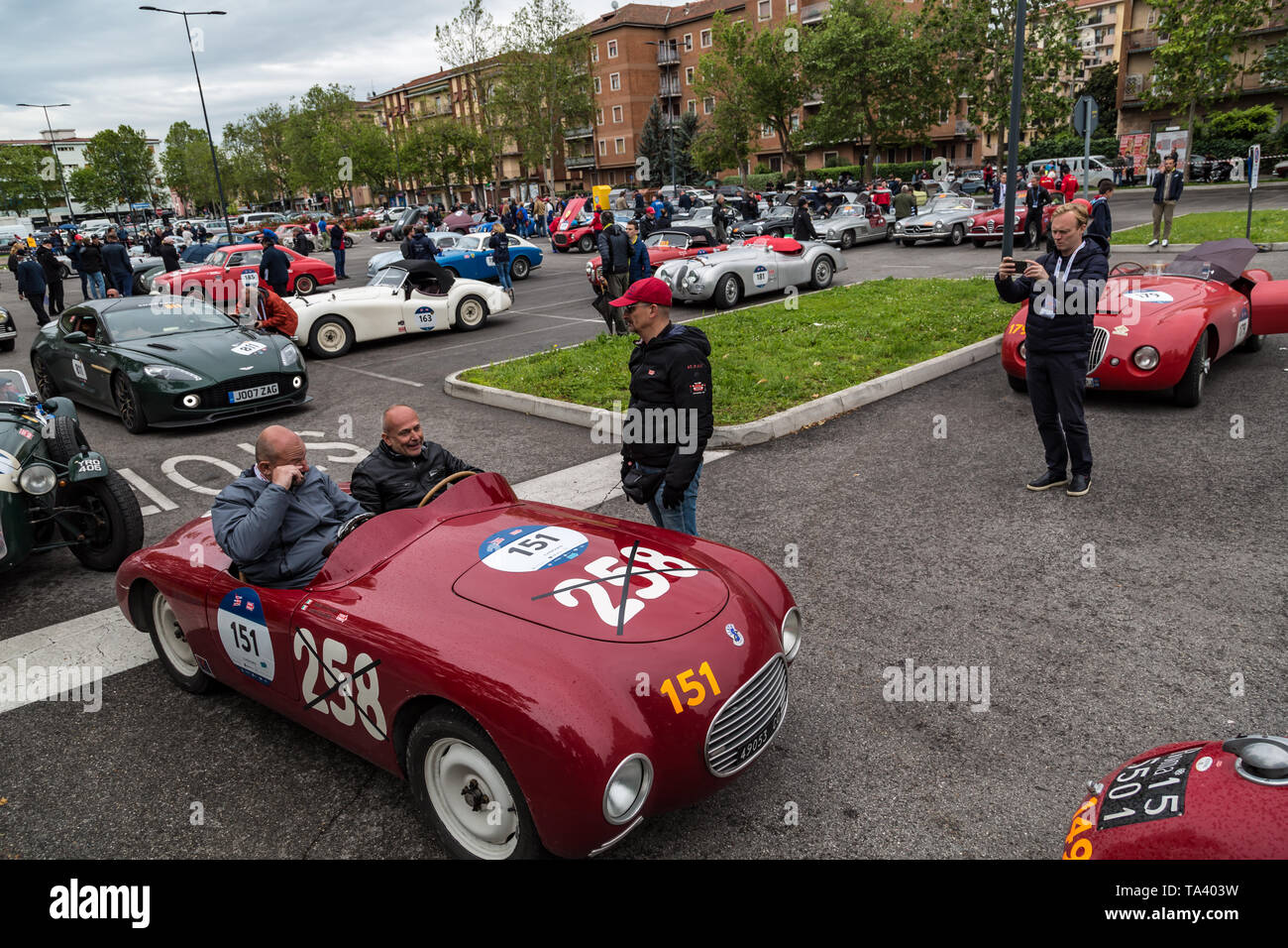 Brescia, Italy - May 18, 2019: Triumphant entry of the classic Italian ...