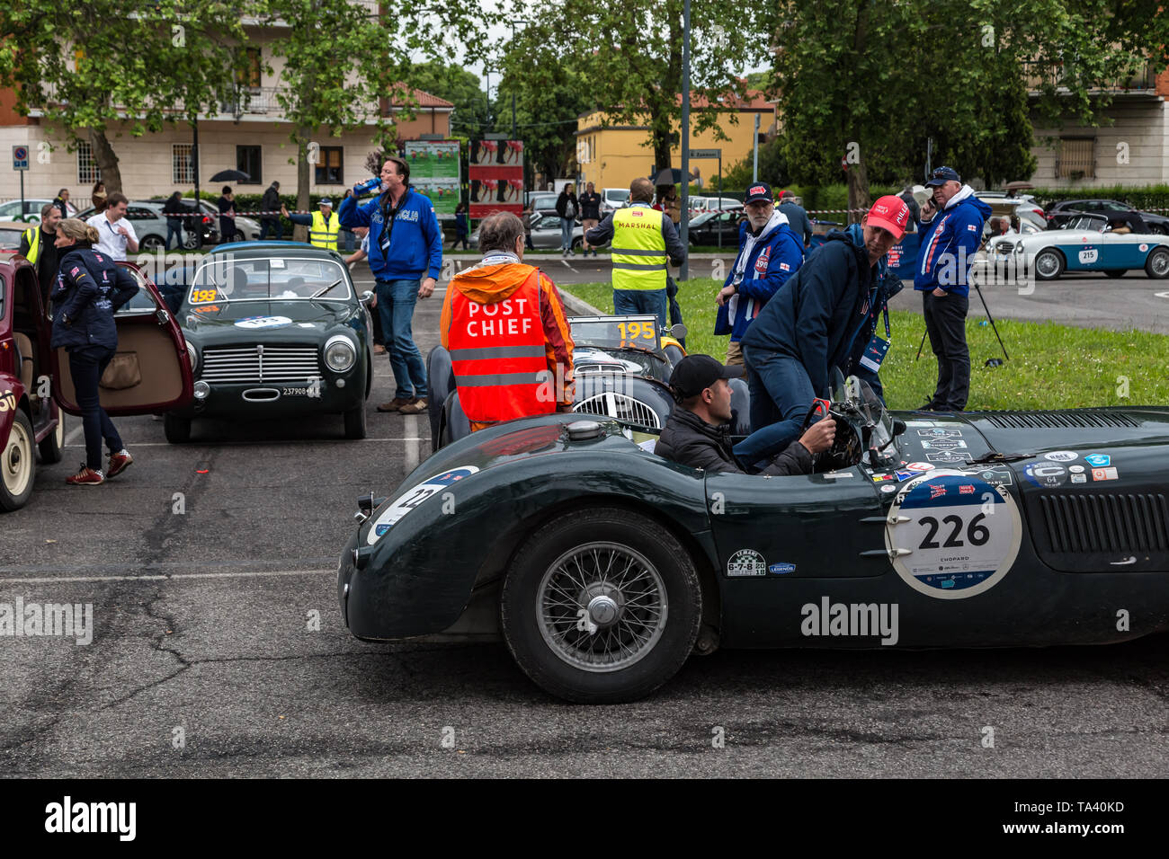 Brescia, Italy - May 18, 2019: Triumphant entry of the classic Italian ...
