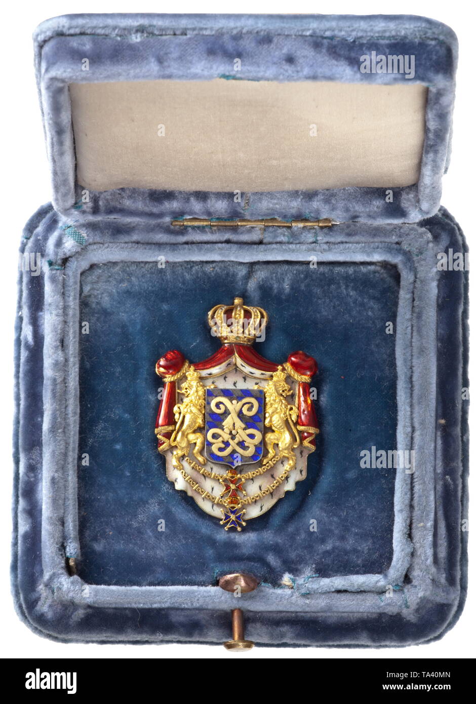 King Ludwig II of Bavaria (1845 - 1886) - gold appliqué with his coat ...