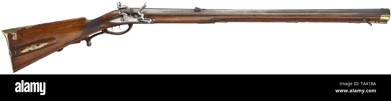 Civil long arms, flintlock and caplock, flintlock rifle, South German ...