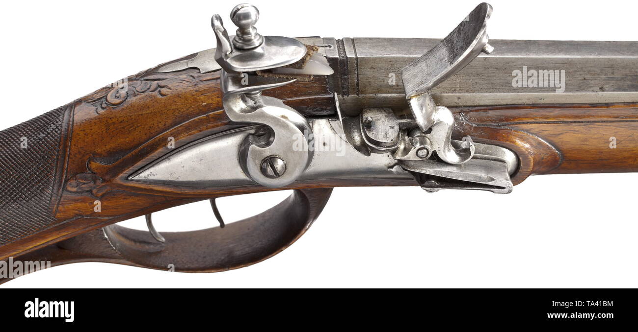 Civil long arms, flintlock and caplock, flintlock rifle, South German ...
