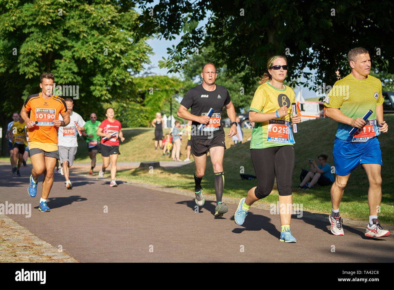 Running competition between employees of many companies in Magdeburg ...