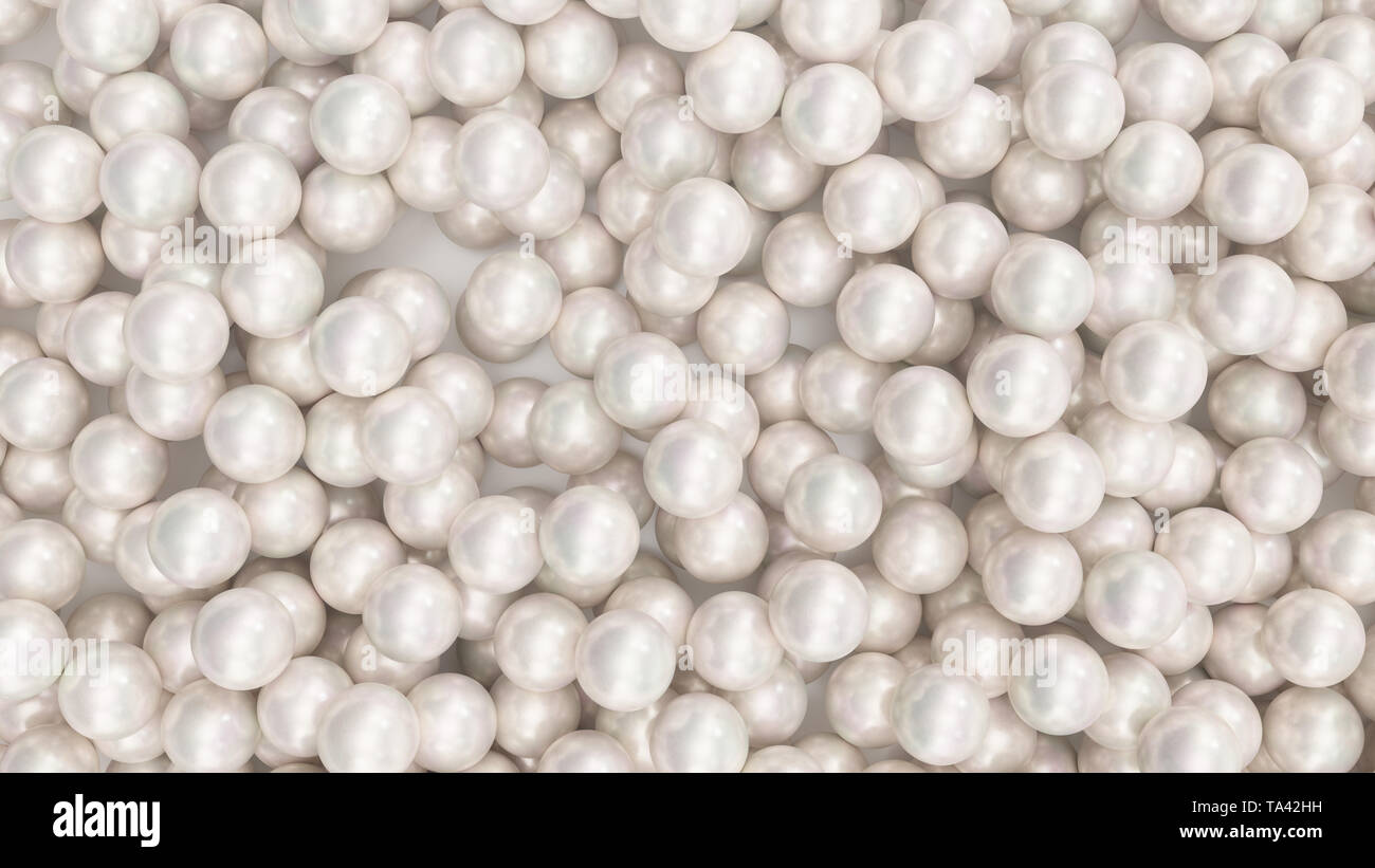 Pile of pearls. Background of the plurality of beautiful pearls. Gems ...