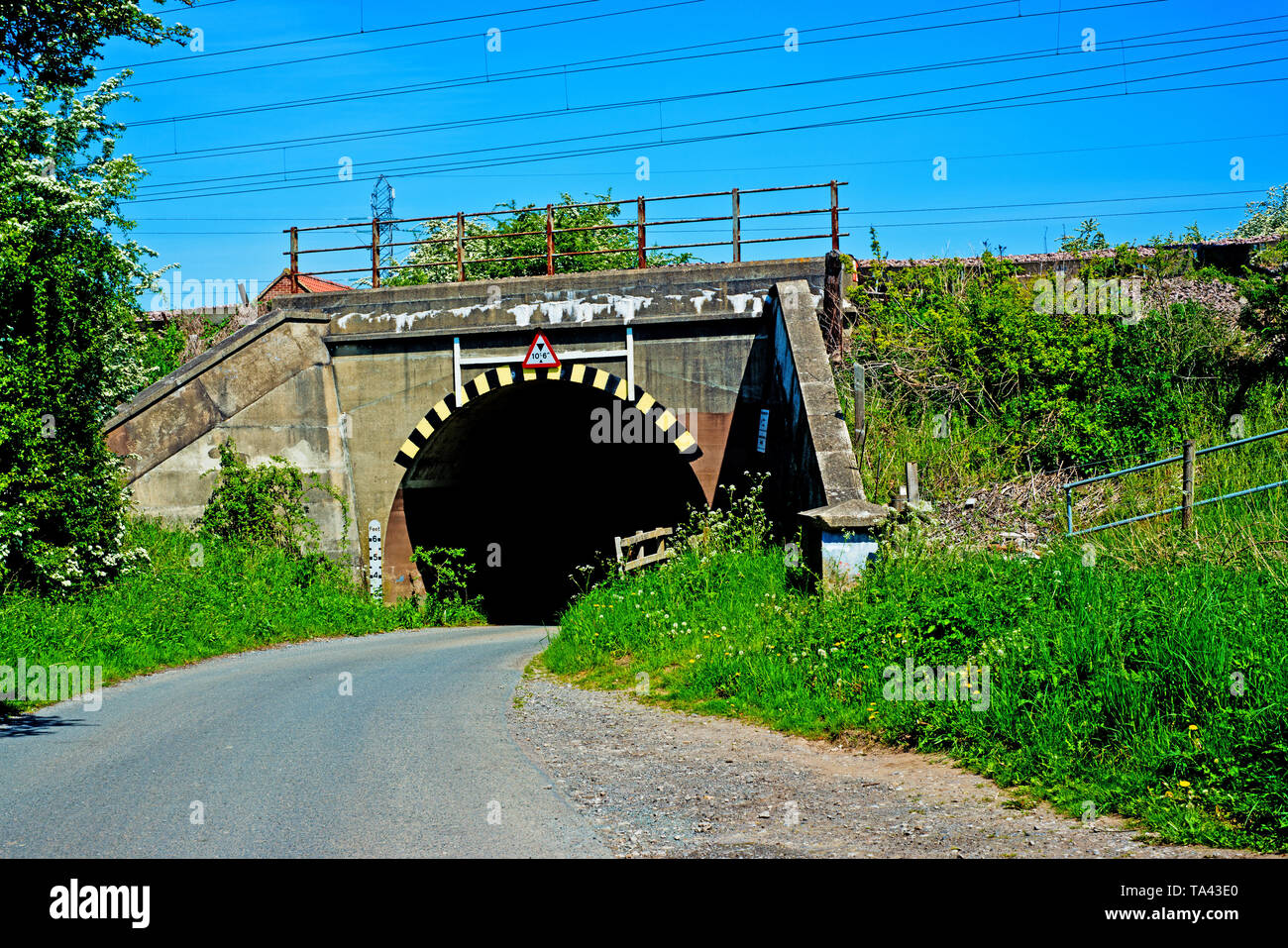 East Coast Mainline over Bridge on Overton Road, North Yorkshire ...