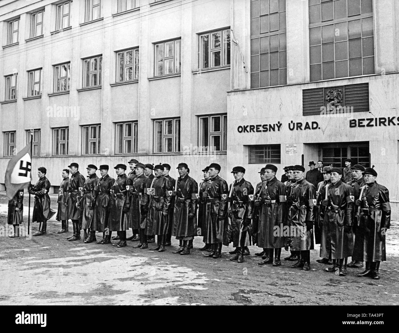 The Volksdeutsche Ordnungsdienst (security force) in front of the ...