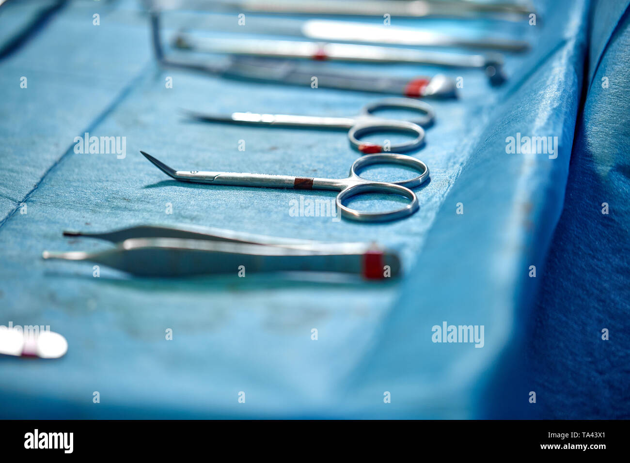 Close up of doctor hands during surgery in operation room. Sterile ...