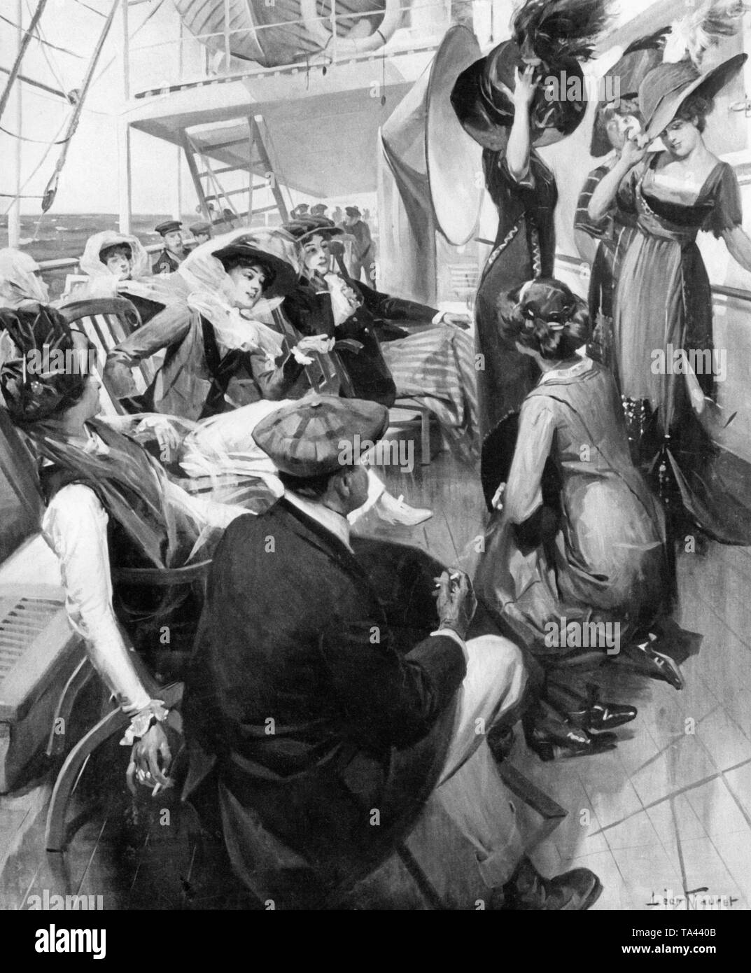 Historical woman on board ship hi-res stock photography and images - Alamy