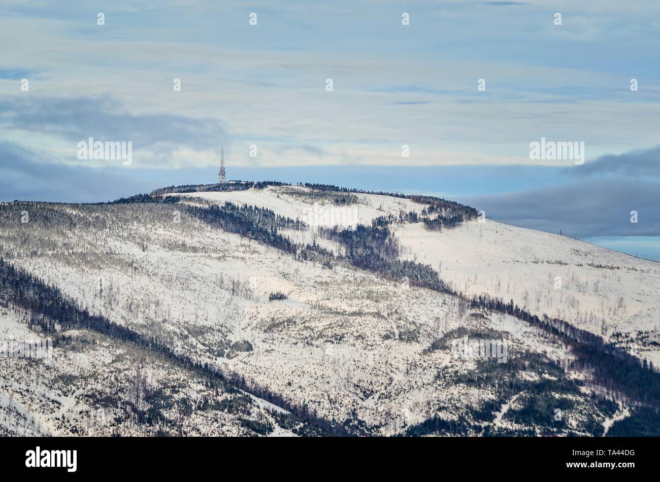 Beautiful winter snow-white mountain landscape. Beautifully snow-capped ...