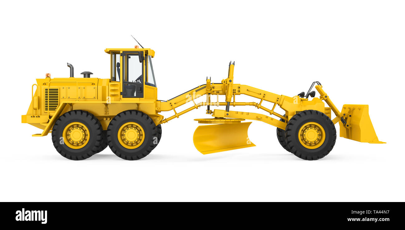 Motor Grader Isolated Stock Photo - Alamy