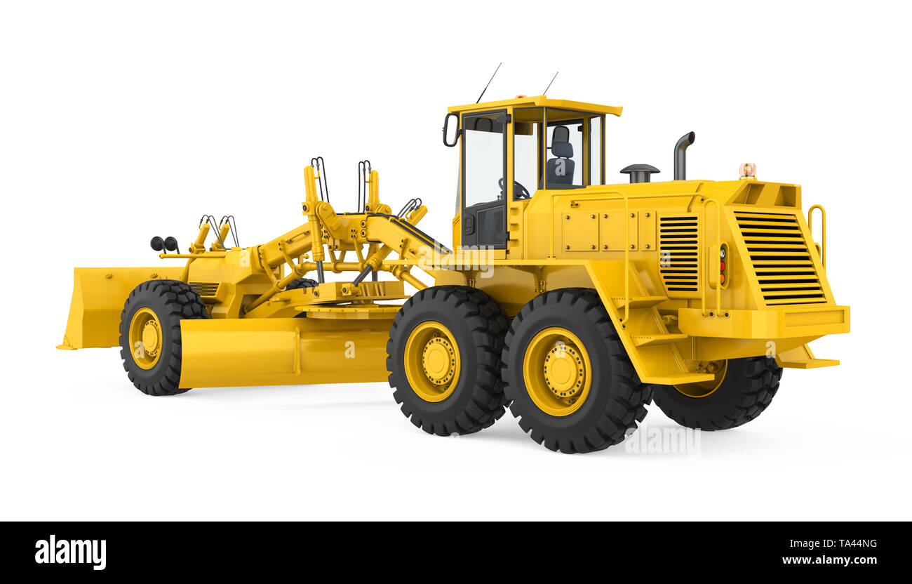 Motor Grader Isolated Stock Photo - Alamy