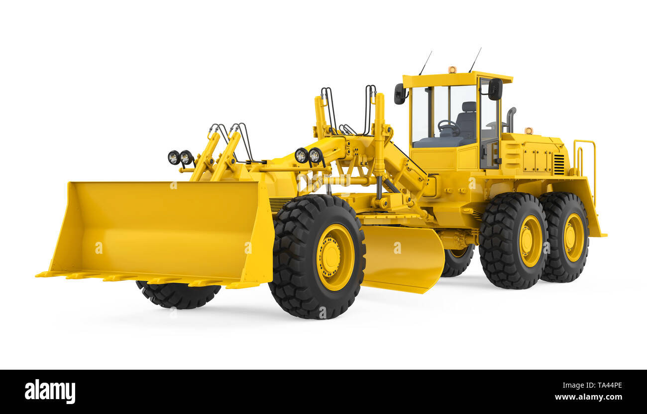 Motor Grader Isolated Stock Photo - Alamy